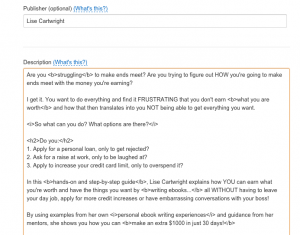 How to Make Your Book Description Pop with Basic HTML Elements - Author ...